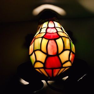 Accents | Vintage Antique Stained Glass Colorful Frog Lamp | Poshmark